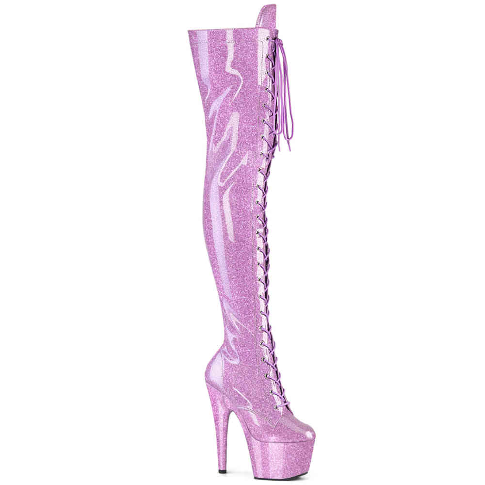 Pleaser Pleaser - ADORE3020GP Platform Boots - Lilac | Attitude Europe
