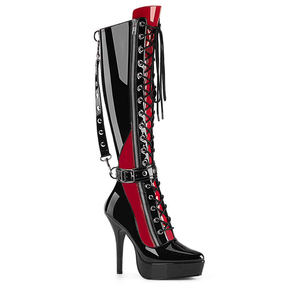 Devious Devious - INDULGE2028 Platform Boots - Black/Red | Attitude Eur