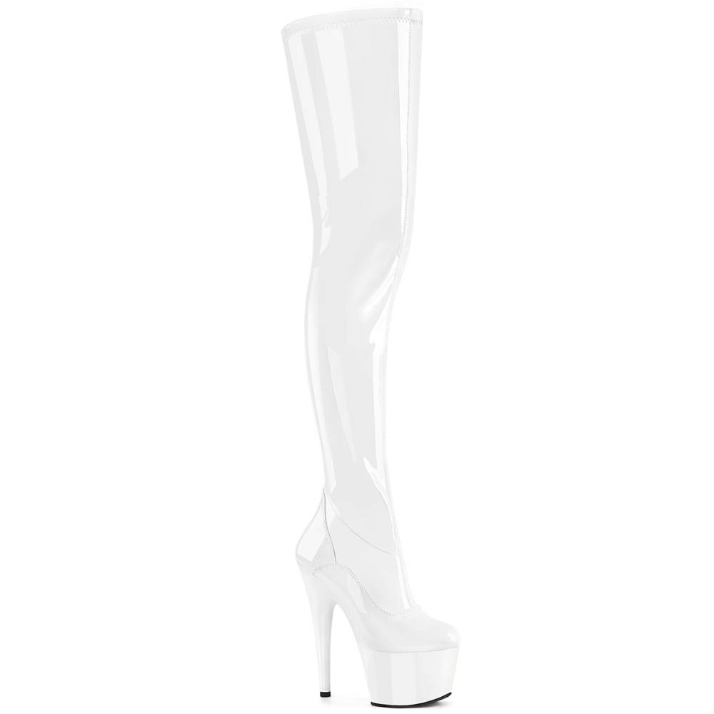 Pleaser Pleaser - ADORE4000 Platform Overknee Boots - White | Attitude