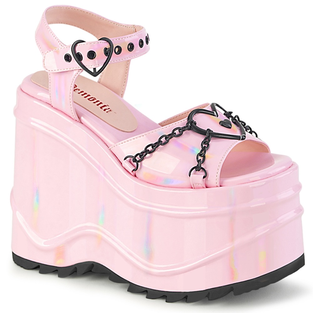 DemoniaCult DemoniaCult - WAVE-09 Wedges - Pink/Black | Attitude Europe