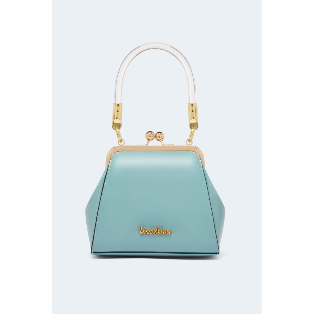 Voodoo Vixen Voodoo Vixen - 60s Mini Trapez Handbag - Blue | Attitude E