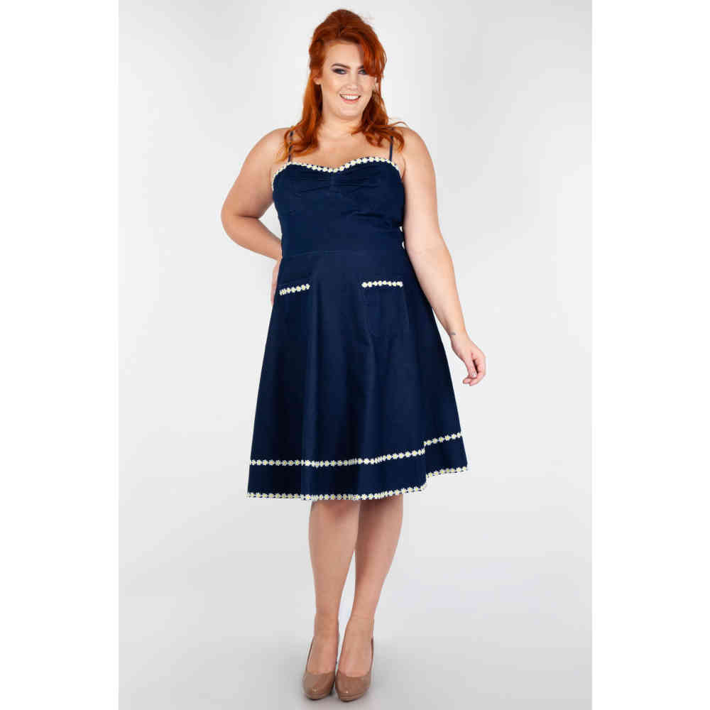 Voodoo Vixen Voodoo Vixen - Daisy May Denim Flare dress - Blue | Attitu