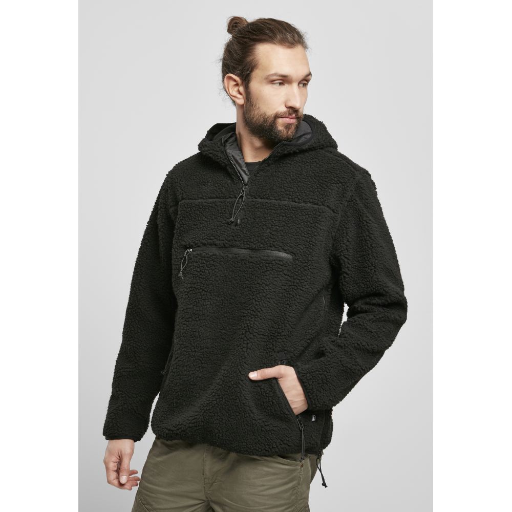 Brandit Brandit - Teddyfleece Worker Pullover Jacket - Black | Attitude