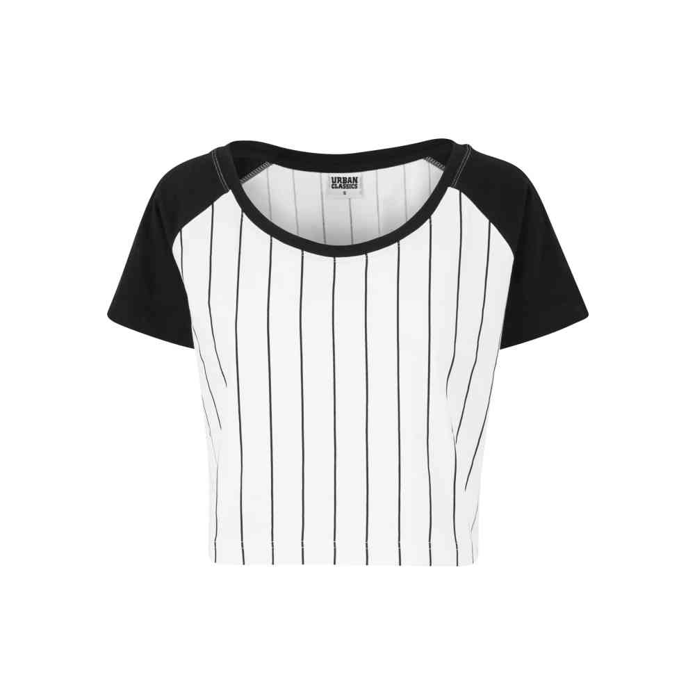 Urban Classics Urban Classics - Baseball Crop top - White/Black | Attit
