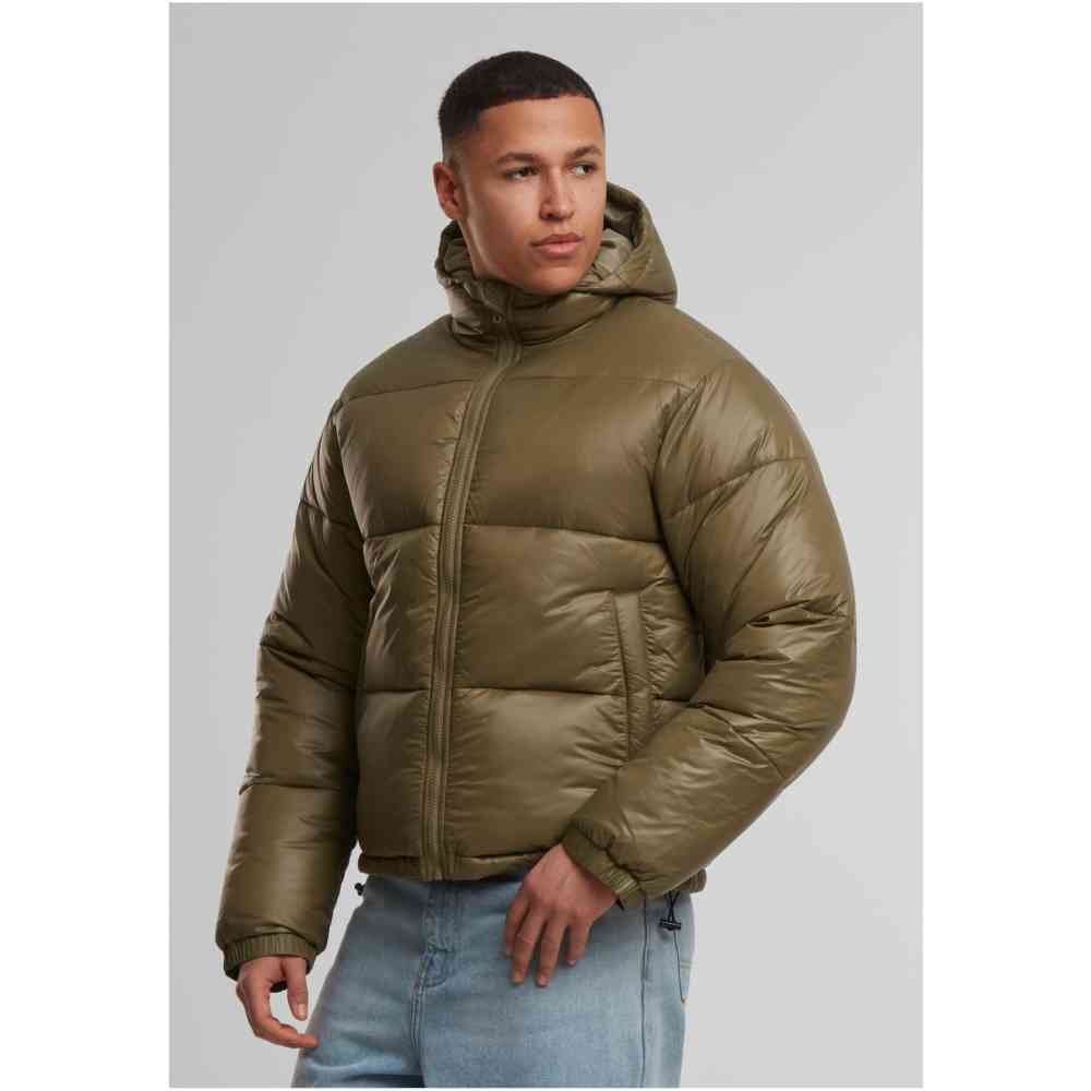 Urban Classics Urban Classics - Shiny With Hood Puffer jacket - Olive g