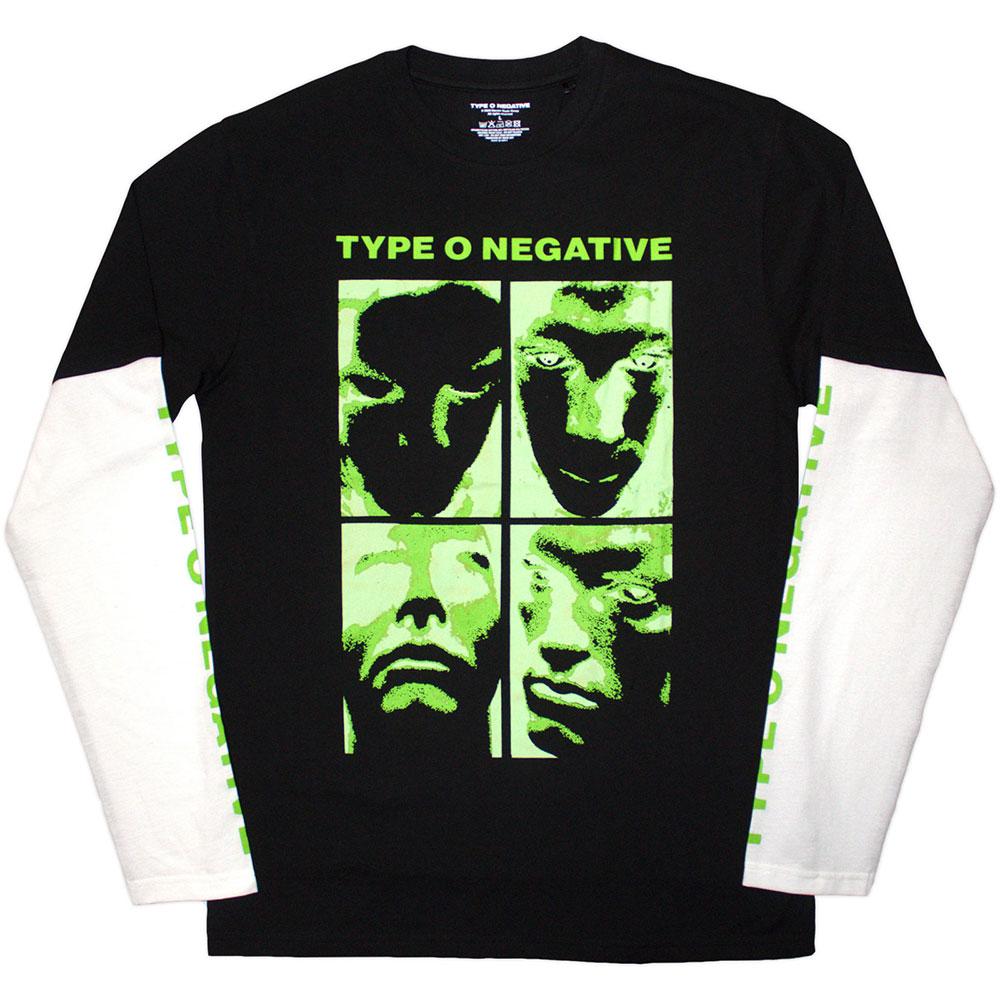 Type O Negative - Faces Longsleeve shirt - Black/White | Attitude Euro